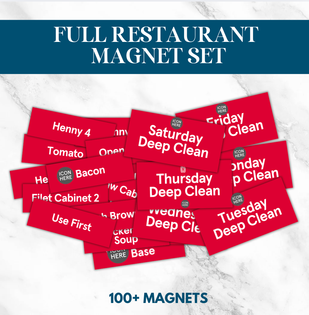 Full Restaurant Magnet Label Set (100+ magnets) – J+L Creative Co.
